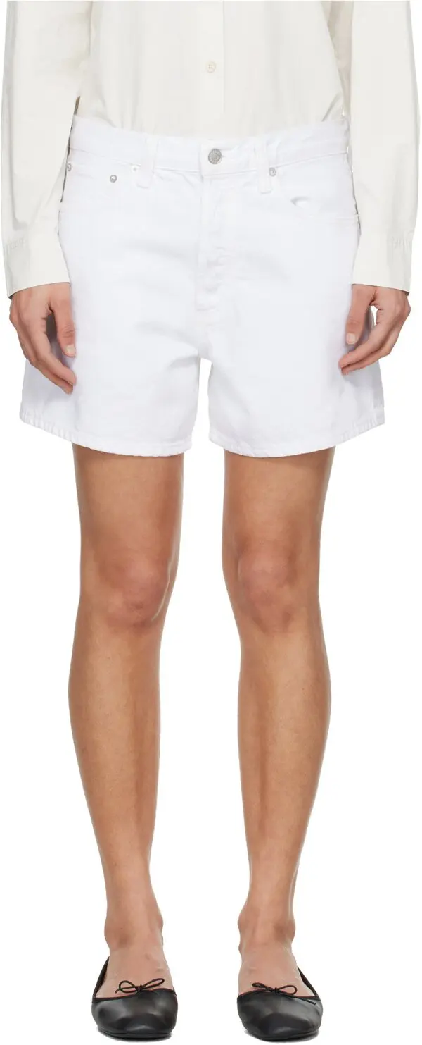 AGOLDE Leith Vintage Fit Denim Shorts - Marshmallow