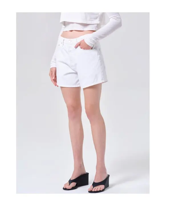 AGOLDE Leith Vintage Fit Denim Shorts - Marshmallow