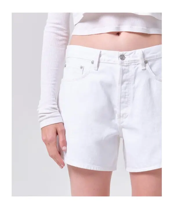 AGOLDE Leith Vintage Fit Denim Shorts - Marshmallow