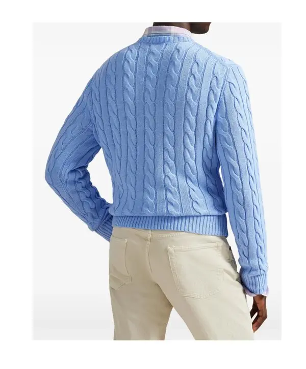 Polo Ralph Lauren Cable-knit Cotton Crewneck Sweater - Blue