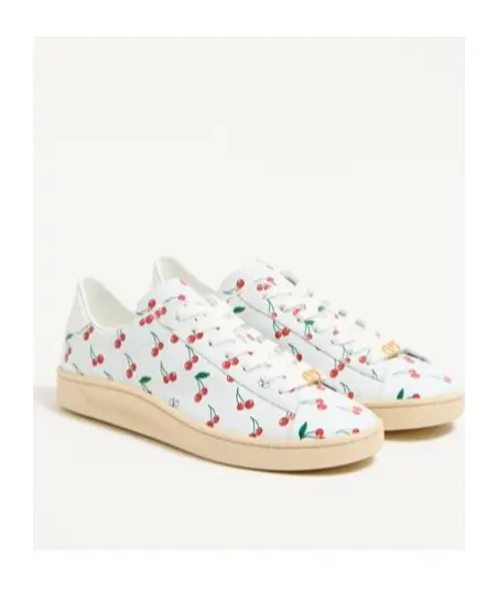 Valentino Garavani Printed Lace-up Sneakers - White