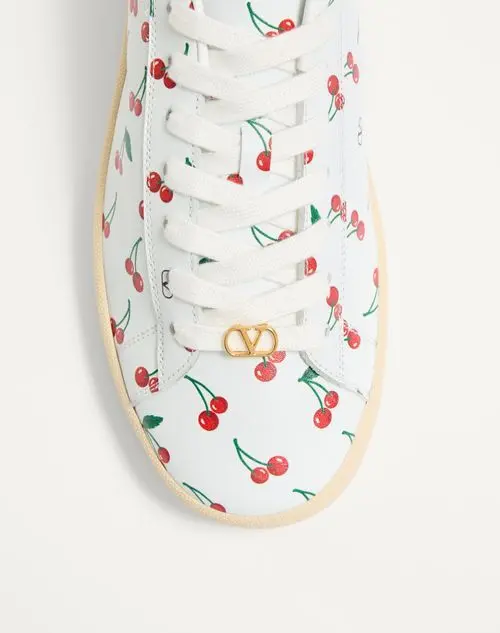 Valentino Garavani Printed Lace-up Sneakers - White