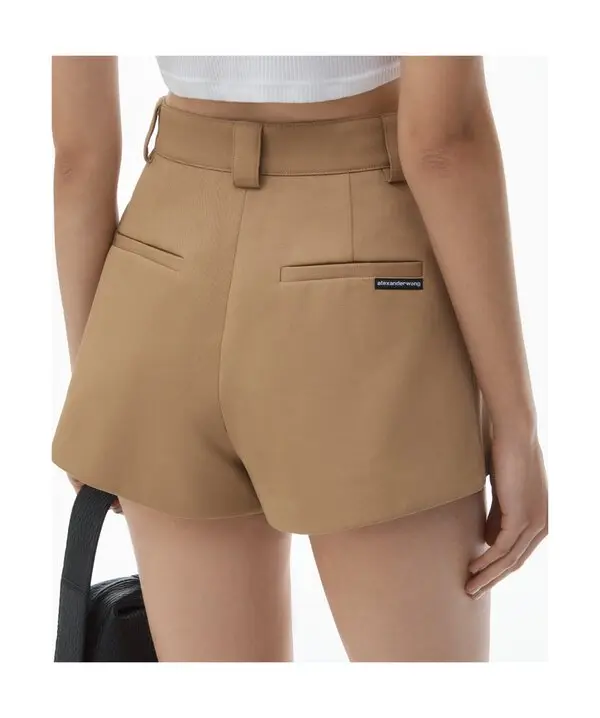 Alexander Wang High-rise Flared Shorts - Nude