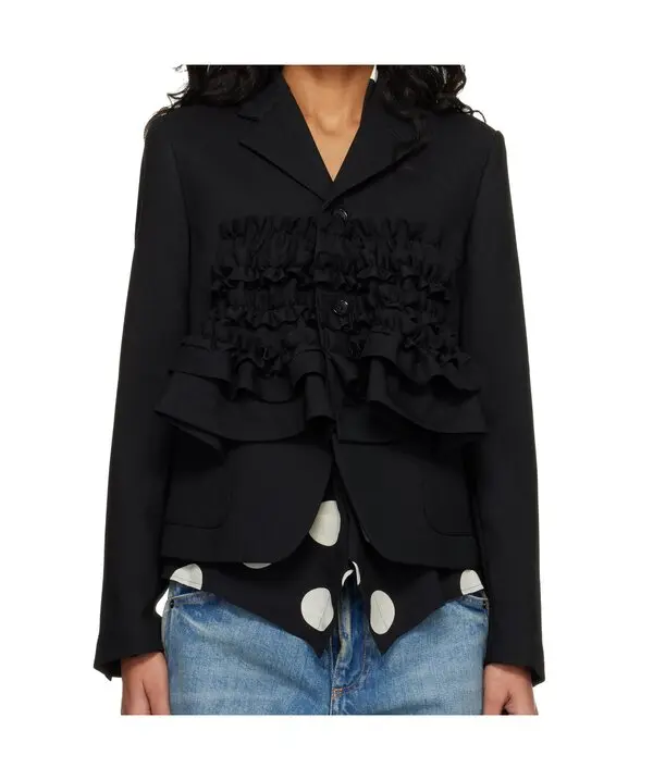 Comme Des Garçons Long Sleeved Ruffle Suit Jacket