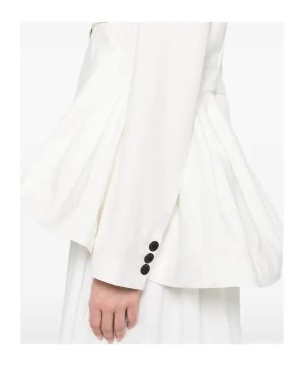 Sacai Long-sleeved Drawstring Blazer With Pleated Details