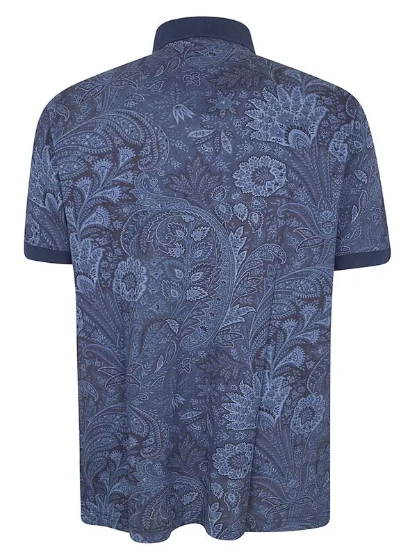 Etro Arnica Paisley Short-sleeved Polo Shirt - Blue