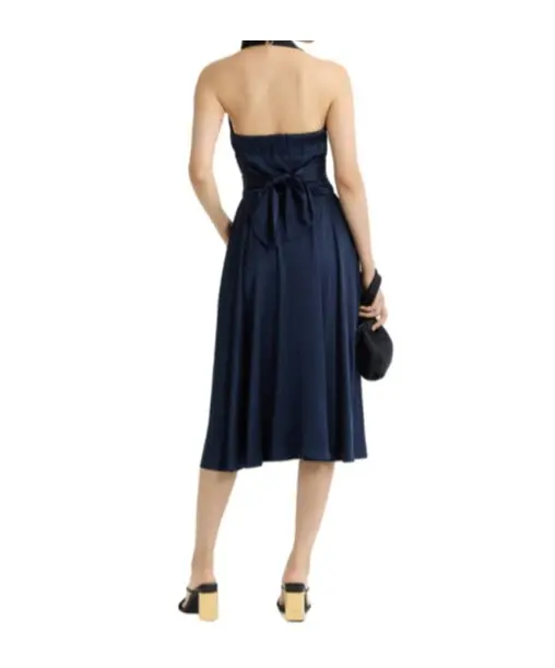 PATOU Pleated Midi Halterneck Dress