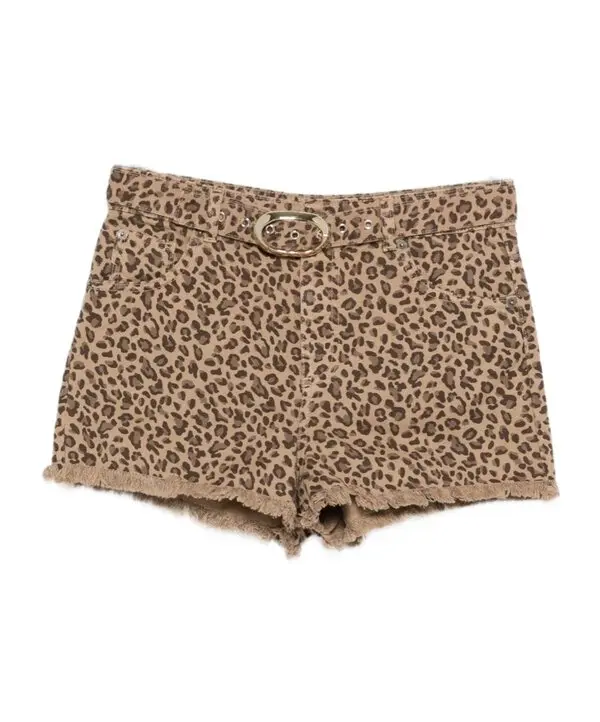 TWINSET Belted Animal Print Shorts - No