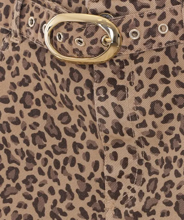 TWINSET Belted Animal Print Shorts - Nude