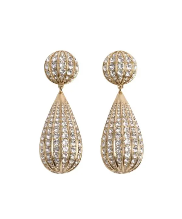 Valentino Garavani Poetiques Des Gouttes Embellished Drop Earrings - Gold
