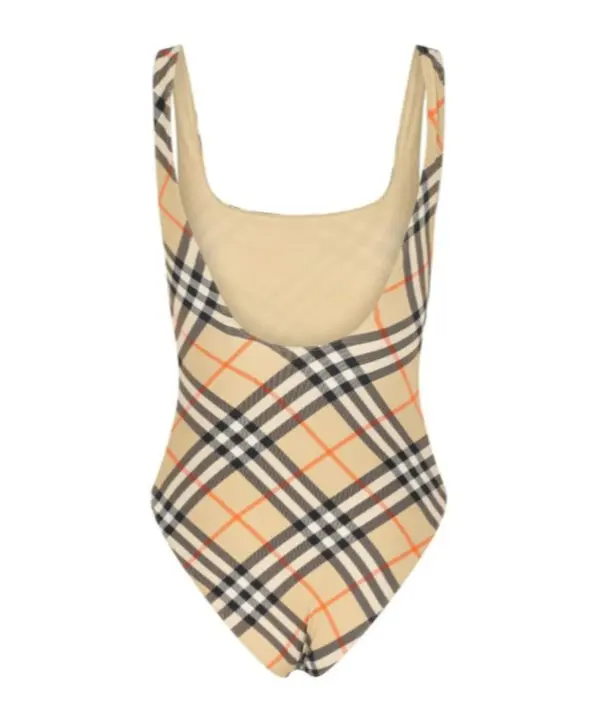 Burberry Checked One-piece Swimsuit - Nude