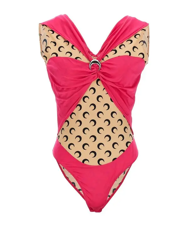 MARINE SERRE Logo-plaque Panelled Bodysuit