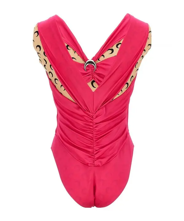 MARINE SERRE Logo-plaque Panelled Bodysuit