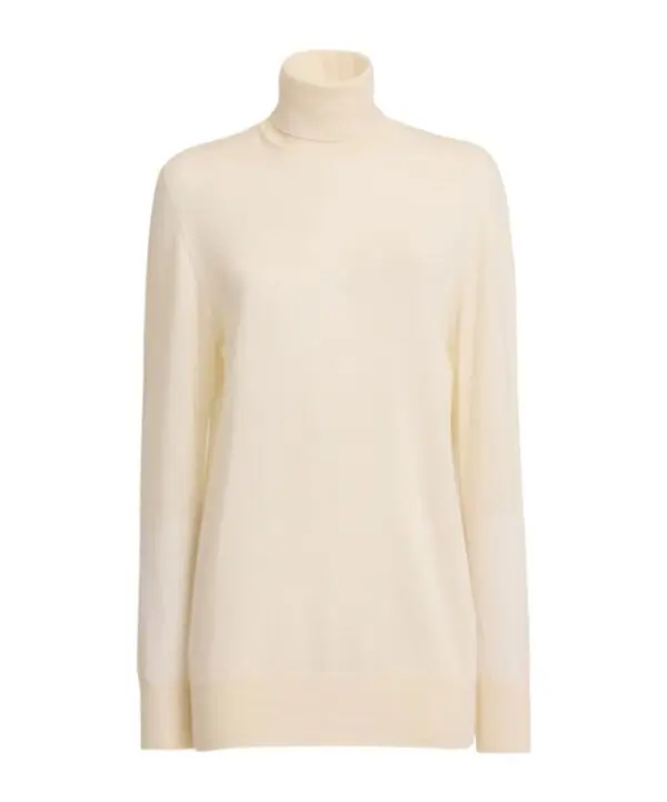 THE ROW Lizzy Knit Turtleneck Cashmere Sweater - Nude