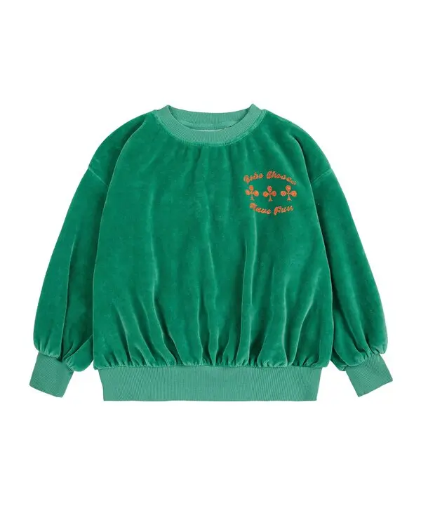 BOBO CHOSES Velour Crewneck Sweatshirt