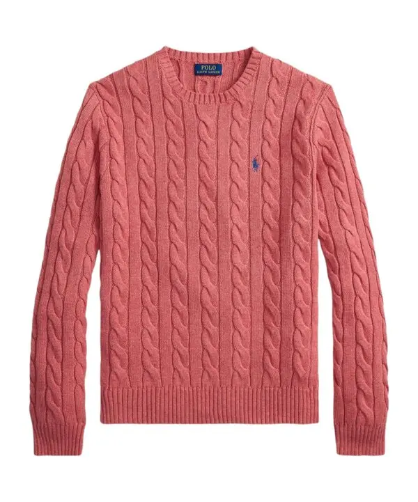 Polo Ralph Lauren Cable Knit Crewneck Sweater - Red