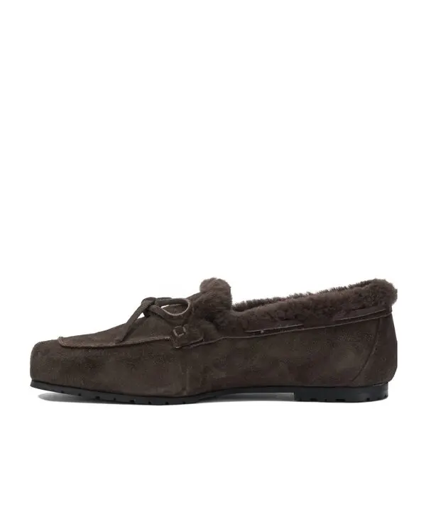 AeydĒ Suede Lace-up Loafers - Black