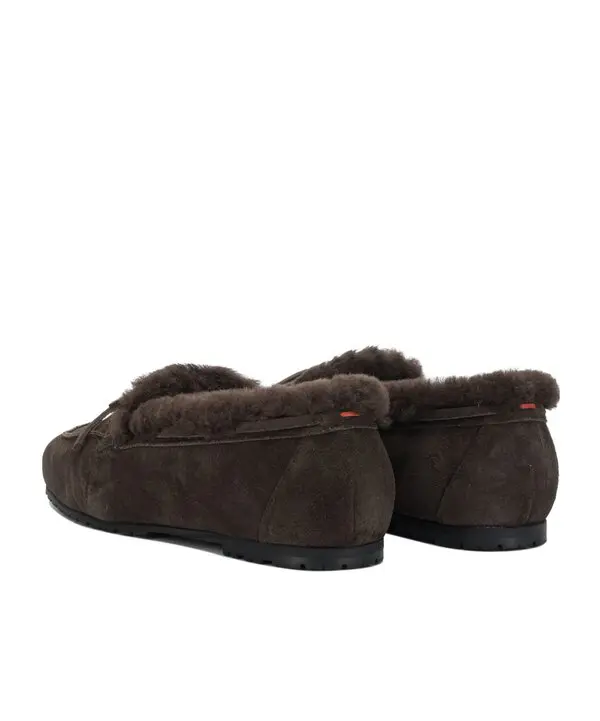 AeydĒ Suede Lace-up Loafers - Black