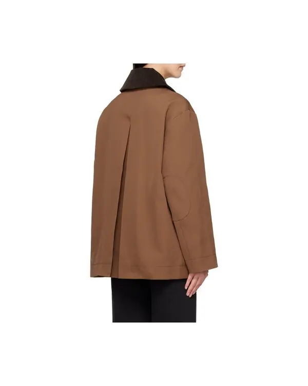 GANNI Jacket In Twill - Brown