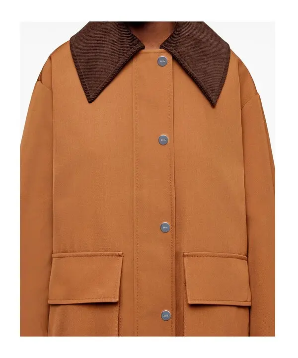 GANNI Jacket In Twill - Brown