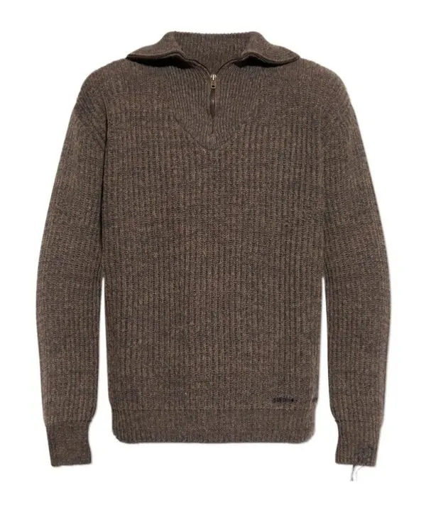 MAISON MARGIELA Zip-collar Knitted Jumper