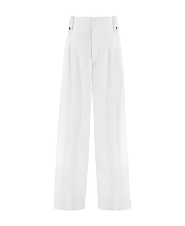 Bottega Veneta High Waist Tapered Fit Trousers - White