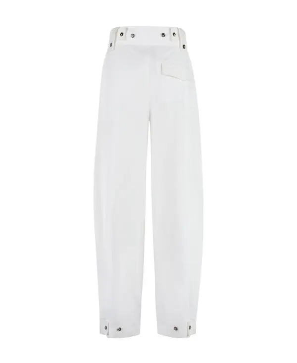 Bottega Veneta High Waist Tapered Fit Trousers - White