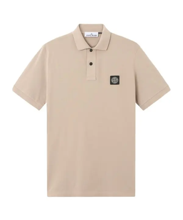 Stone Island Logo Patch Short-sleeved Polo Shirt - Desert