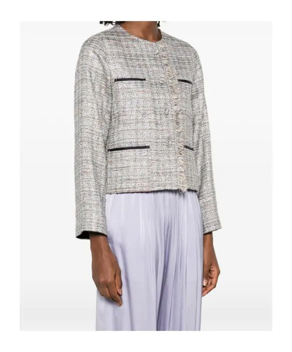 FORTE_FORTE Long-sleeved Textured Jacket