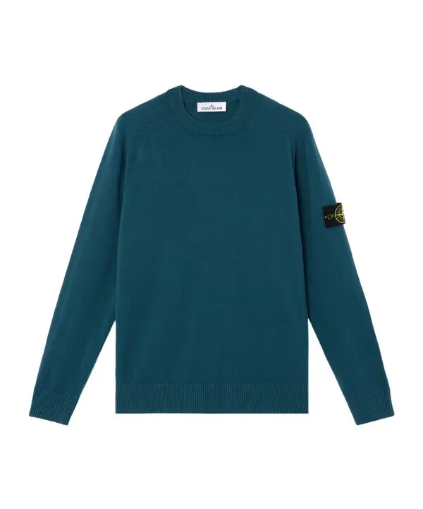 Stone Island Crewneck Jumper With Compass Badge - Dark Teal