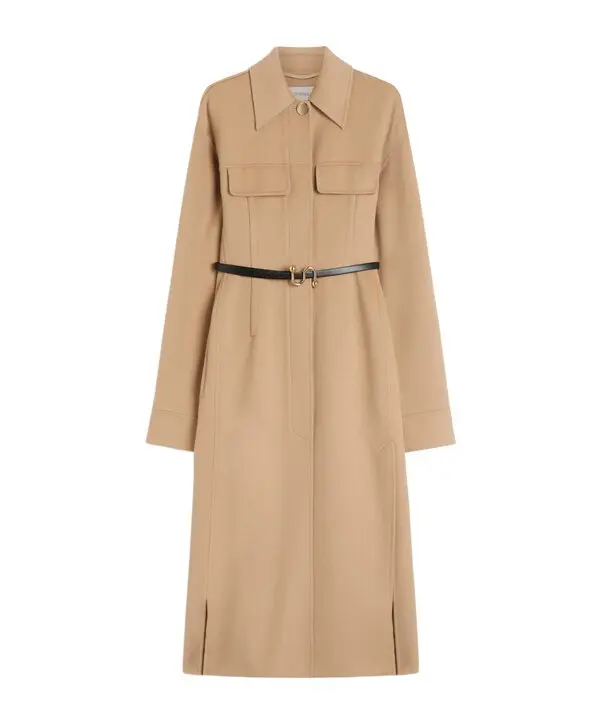 Sportmax Olio Belted Wool Coat - Camel
