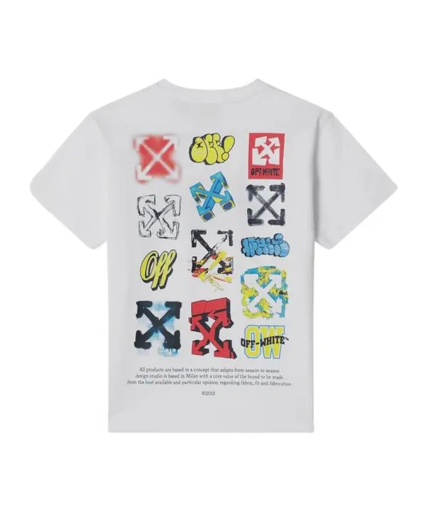Off-White Short-sleeved Crewneck T-shirt With Printed Design