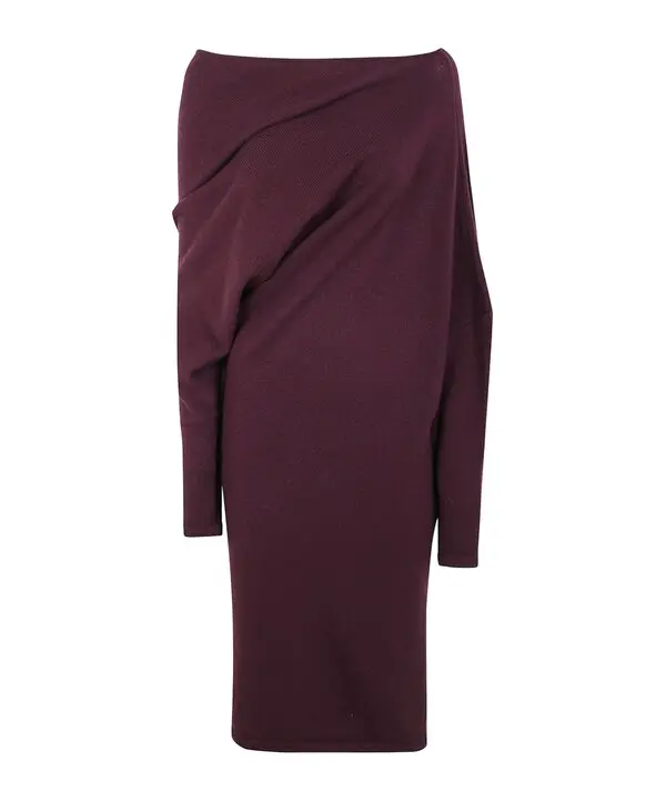 GIANLUCA CAPANNOLO One-shoulder Wool Dress With Pleated Detail