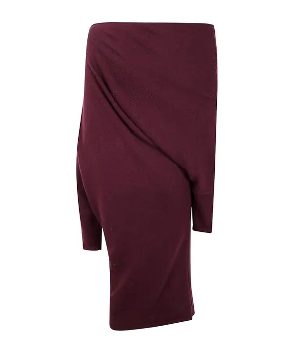 GIANLUCA CAPANNOLO One-shoulder Wool Dress With Pleated Detail