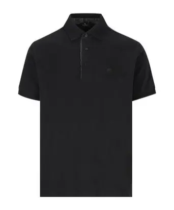 Etro Pegaso Embroidered Polo Shirt - Black