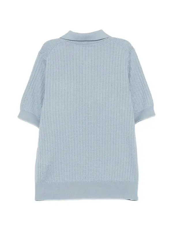 Brunello Cucinelli Ribbed Knit Collared Short Sleeve Polo