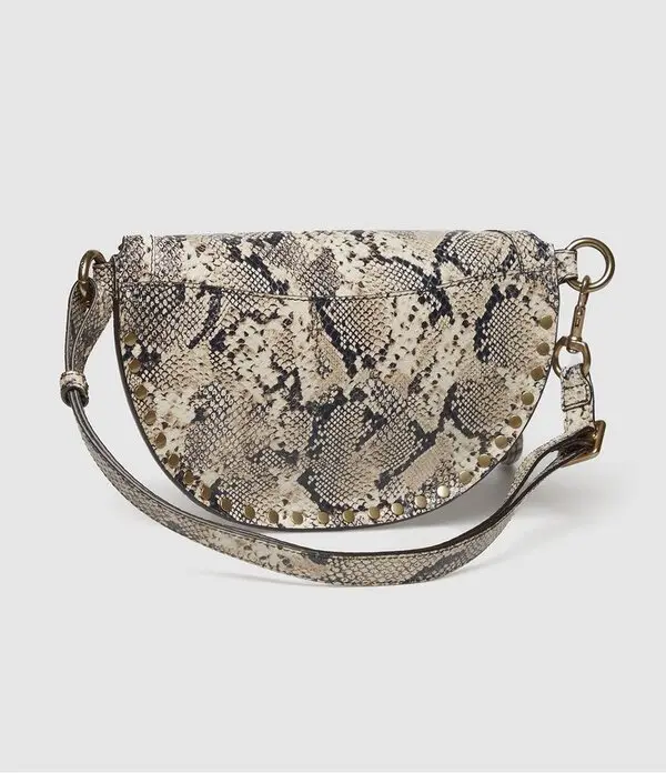 Isabel Marant Étoile Zipper Crossbody Bag With Studded Trim - Nude