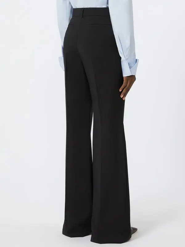 Sportmax Hanger Flared Wool Pants - Black