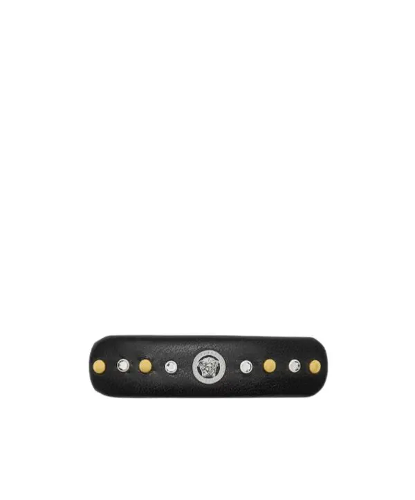 Versace Medusa Embellished Hair Clip - Black
