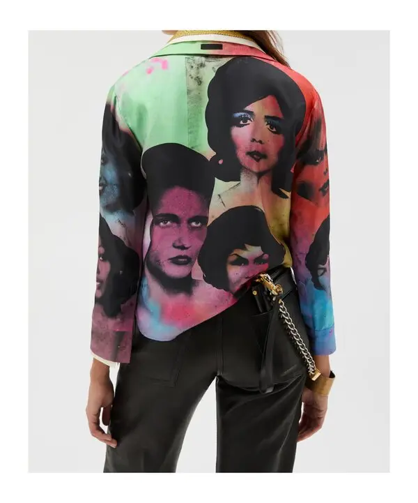Versace Portrait Print Cropped Shirt