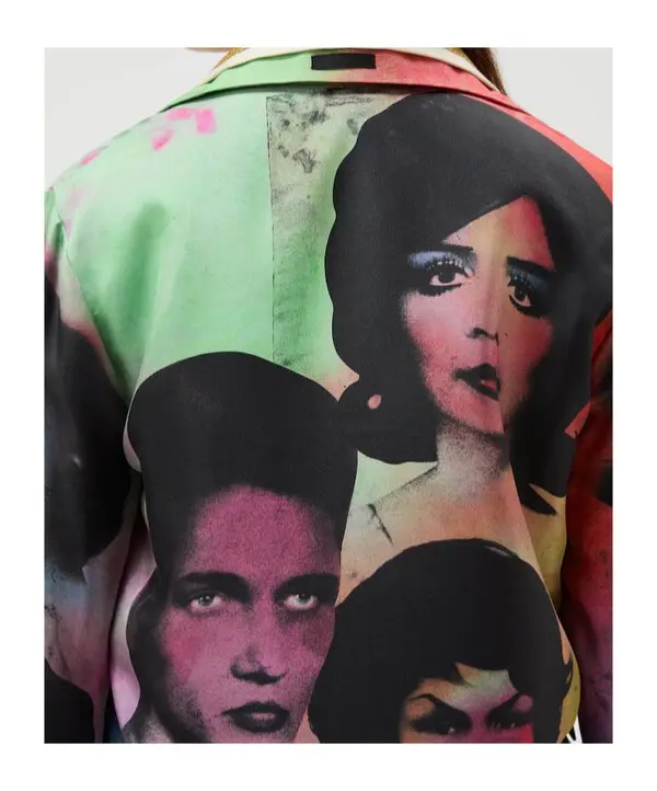 Versace Portrait Print Cropped Shirt