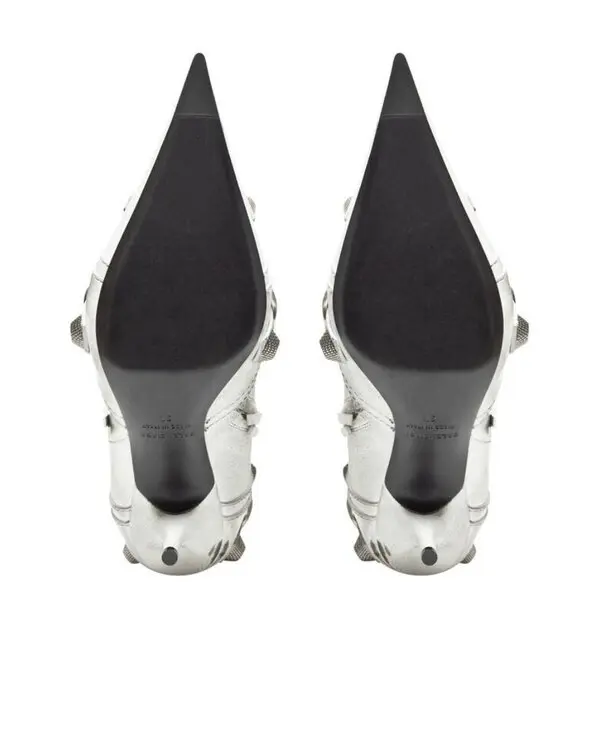 Balenciaga Cagole Distressed Effect High Heel Boots - White