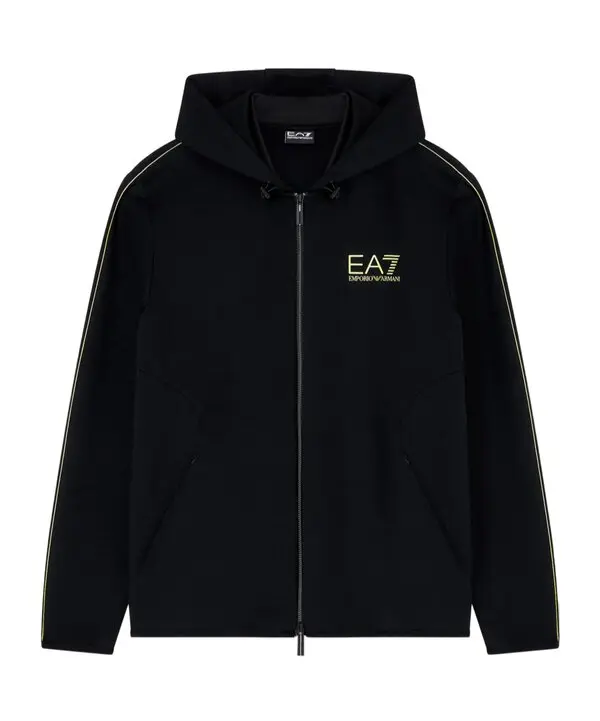 EA7 Zip-up Hooded Jacket - Black