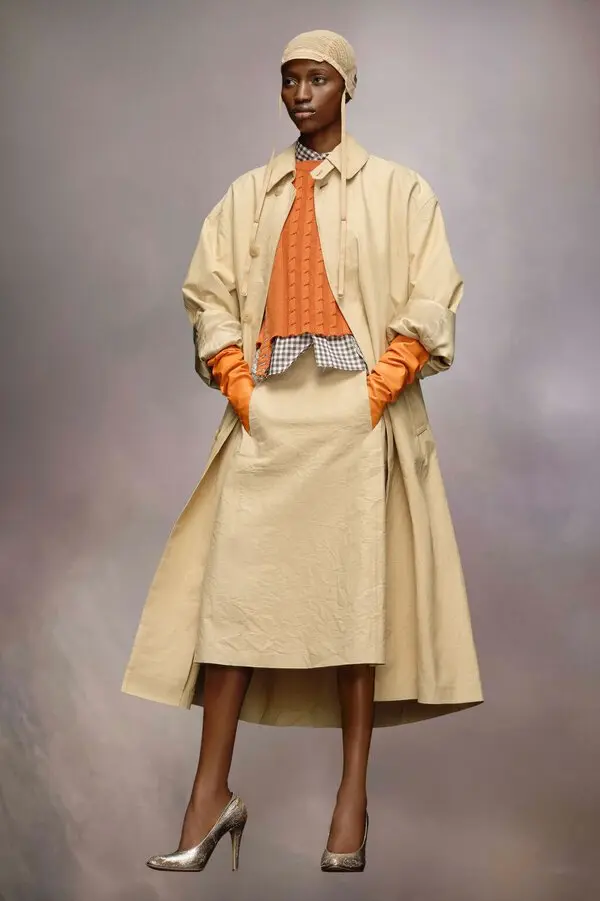 MAISON MARGIELA Single-breasted Midi Trench Coat - Nude
