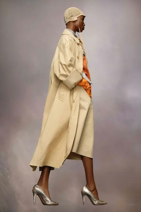 MAISON MARGIELA Single-breasted Midi Trench Coat - Nude