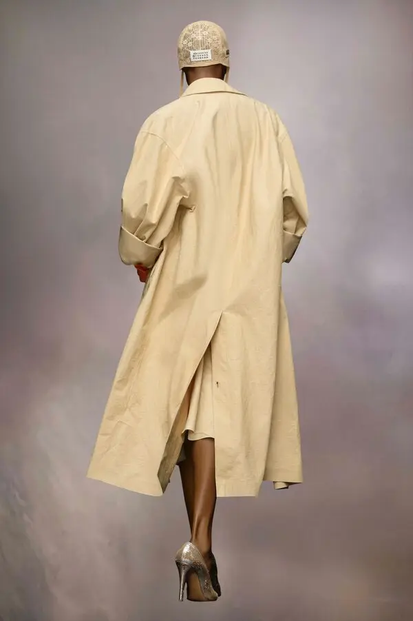 MAISON MARGIELA Single-breasted Midi Trench Coat - Nude