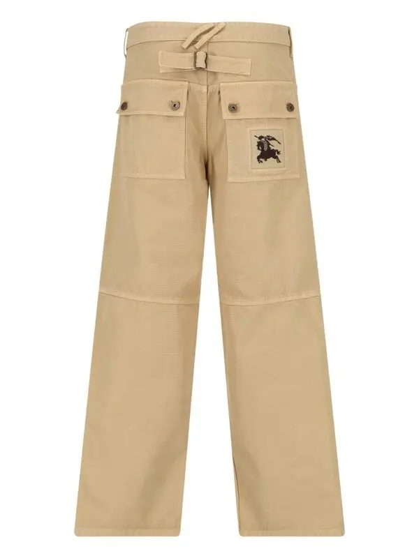 Burberry Embroidered Wide-leg Trousers - Hebden Brown