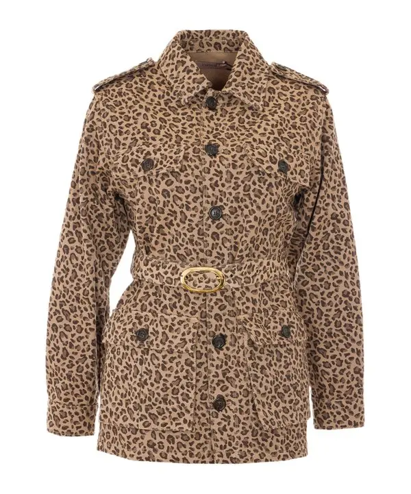 TWINSET Leopard-print Belted Jacket - Brown