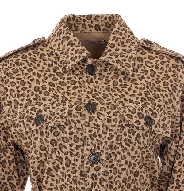 TWINSET Leopard-print Belted Jacket - Brown