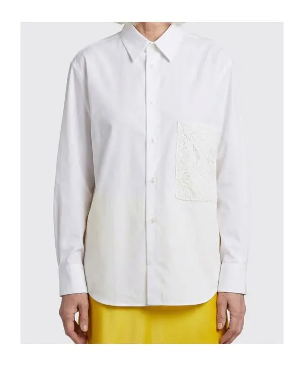 Comme Des Garçons Laced Pocket Shirt - White